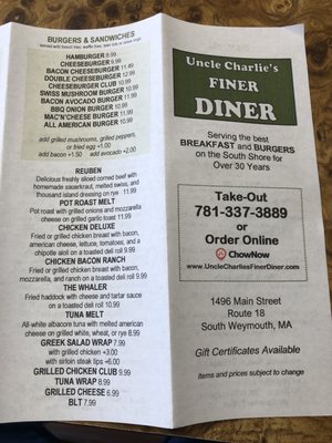 UNCLE CHARLIE’S FINER DINER - 41 Photos & 132 Reviews - 1496 Main St Rt ...