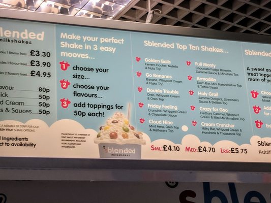 SBLENDED MILKSHAKES - Updated July 2025 - Paradise Street, Liverpool ...