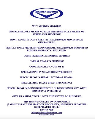 MARDEN MOTORS - Updated December 2025 - Request Consultation - 5556 ...