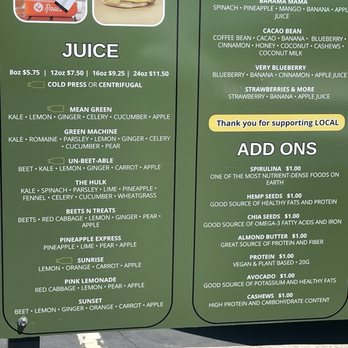 Roots juice bar store