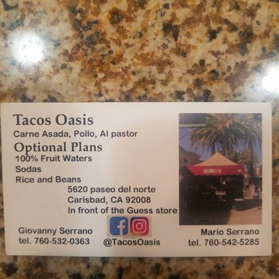 TACOS OASIS - Tacos - 5620 Paseo Del Norte, Carlsbad, CA - Restaurant ...