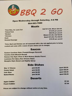CJ’S BBQ 2 GO - Updated December 2025 - 3355 Hwy 72/221 E, Greenwood ...