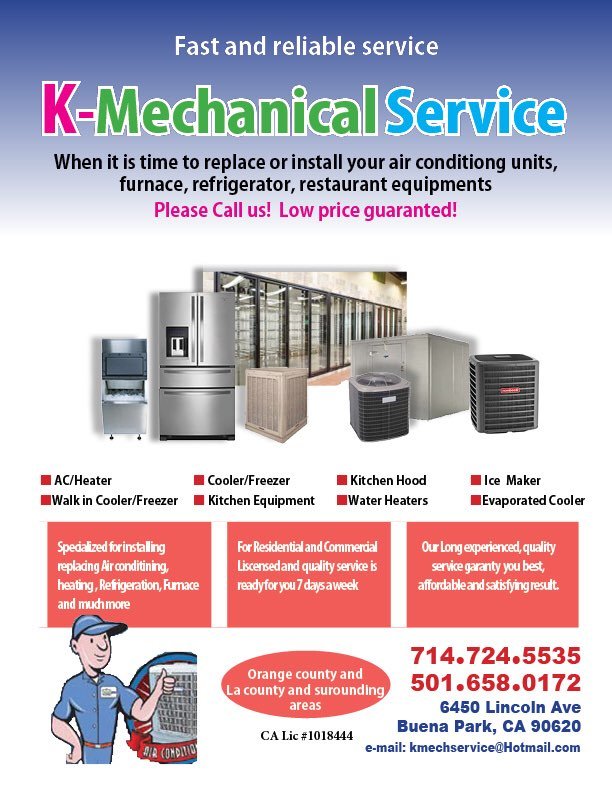 K MECHANICAL SERVICE - 6450 Lincoln Ave, Buena Park, California ...