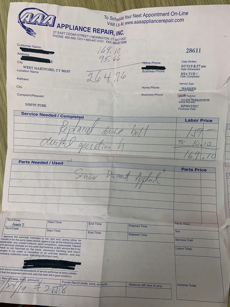 AAA APPLIANCE REPAIR - Updated October 2024 - 15 Reviews - 27 E Cedar ...