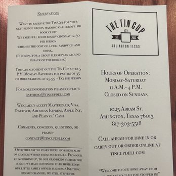 TIN CUP - Updated January 2026 - 145 Photos & 351 Reviews - 1025 W ...