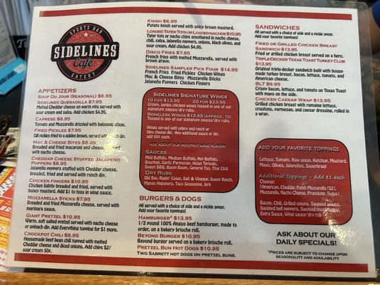 SIDELINES CAFE - Updated August 2025 - 17 Photos & 31 Reviews - 43 W ...