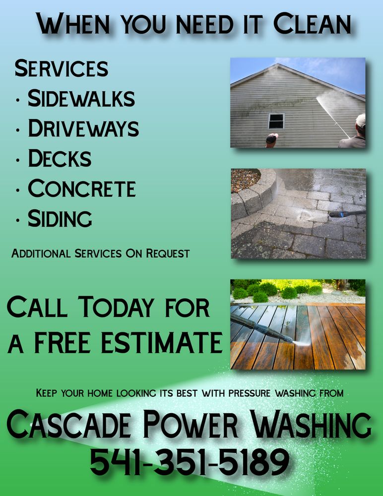 CASCADE POWER WASHING - Request a Quote - Myrtle Creek, Oregon ...
