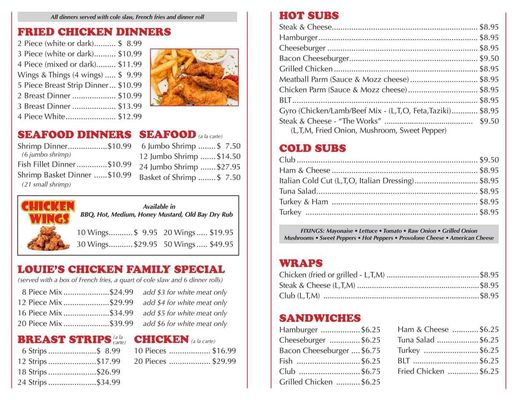 LOUIE’S FAMOUS CHICKEN & SUBS - Updated November 2025 - 2A W Frederick ...