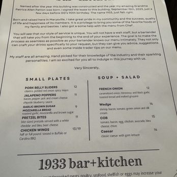 1933 BAR+KITCHEN - Updated May 2025 - 85 Photos & 56 Reviews - 10321 ...