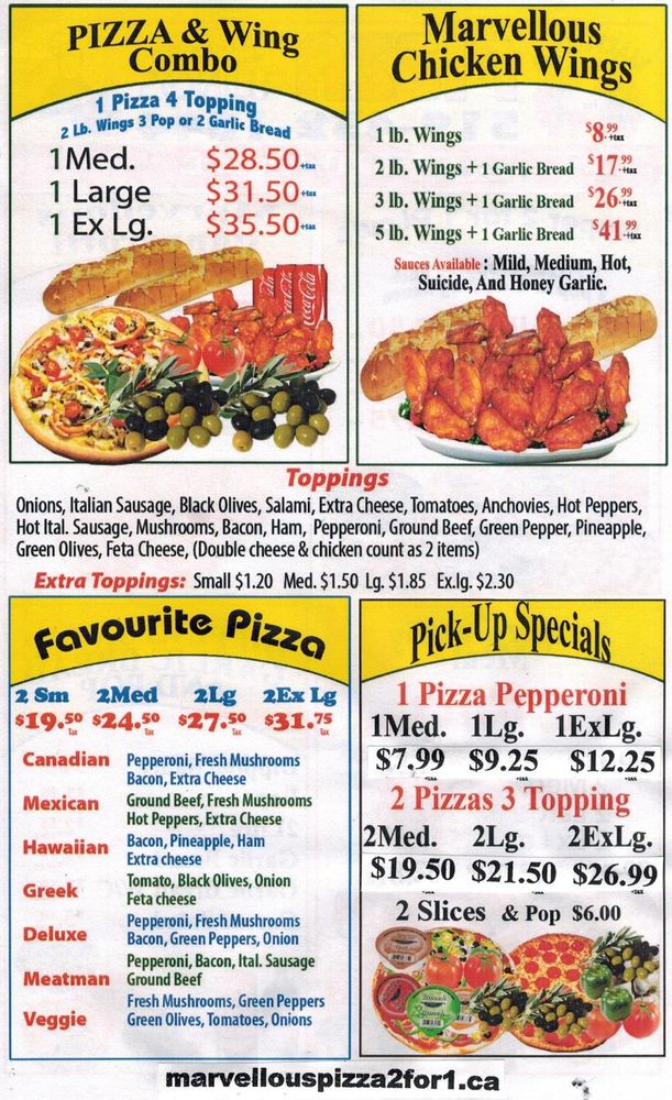 MARVELLOUS 2 FOR 1 PIZZA & WINGS - Updated January 2026 - 1569 Oxford ...