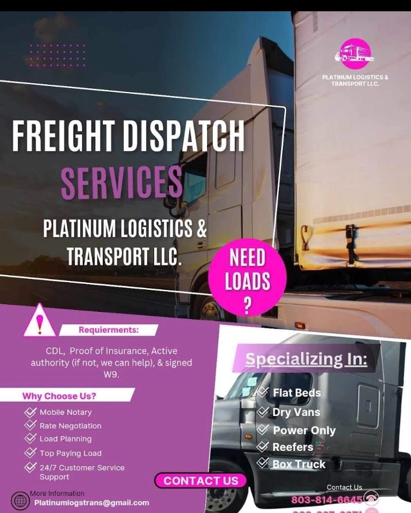 PLATINUM LOGISTICS & TRANSPORT - Columbia, South Carolina - Transportation - Phone Number - Yelp