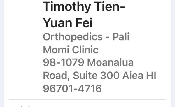 TIMOTHY FEI, MD - Updated December 2025 - 98-1079 Moanalua Rd, Aiea ...