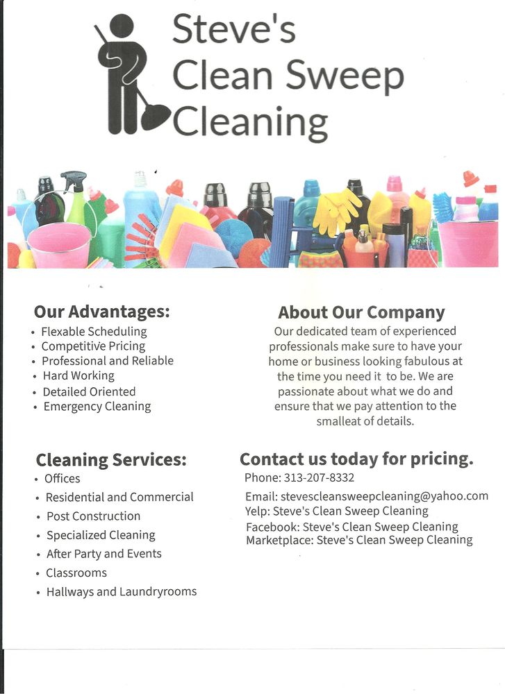 STEVE’S CLEAN SWEEP CLEANING - Updated October 2024 - Request a Quote - Allen Park, Michigan ...