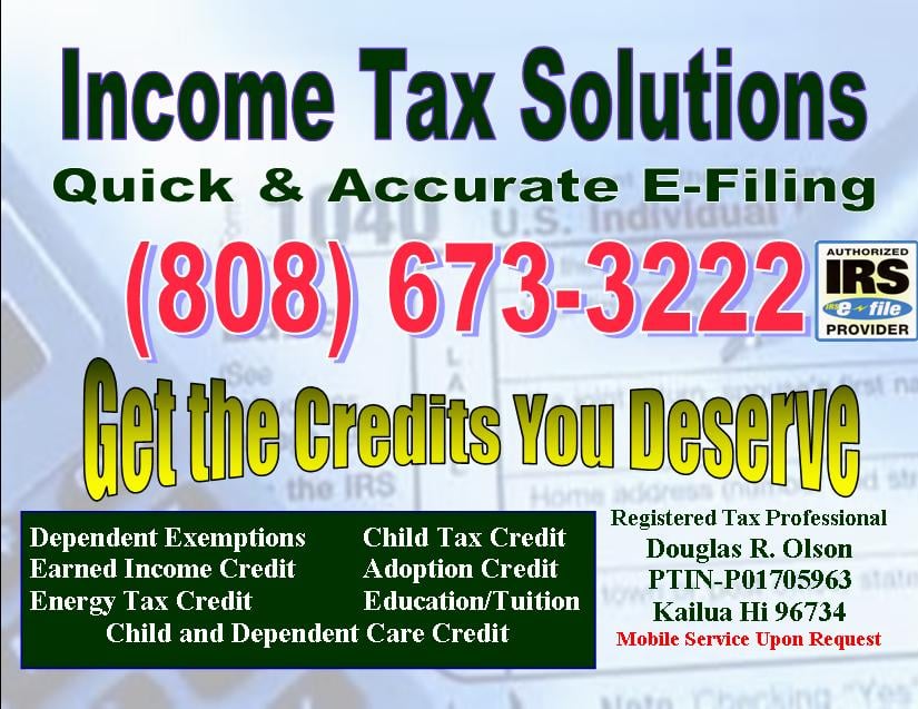INCOME TAX SOLUTIONS - Updated December 2025 - Kailua, Hawaii - Tax ...