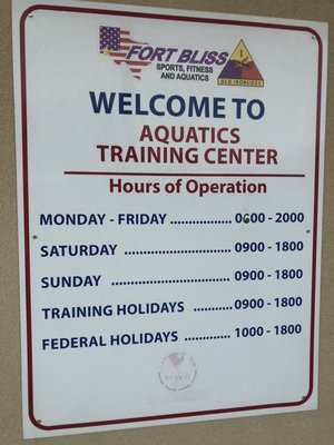 AQUATICS TRAINING CENTER - 20733 Constitution Ave, Fort Bliss, Texas ...