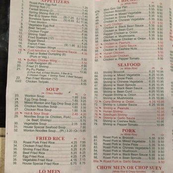 Oriental express menu store