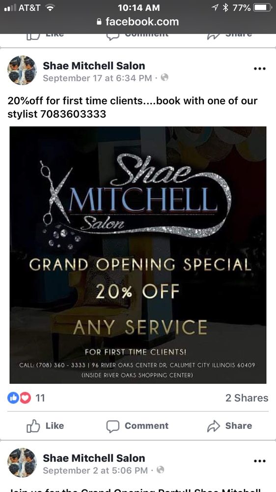 SHAE MITCHELL SALON - Updated October 2025 - 96 River Oaks Center Dr, Calumet City, Illinois ...