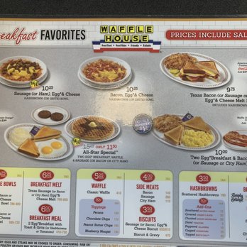 Waffle House Menu Prices