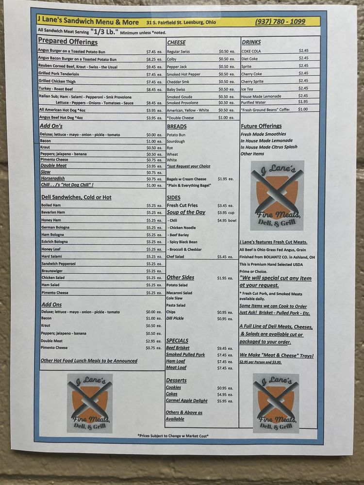 J LANE’S FINE MEAT DELI & GRILL - Updated January 2026 - 31 S Fairfield ...