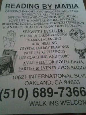 MARIA PSYCHIC READER - Oakland, California - Supernatural Readings - Yelp