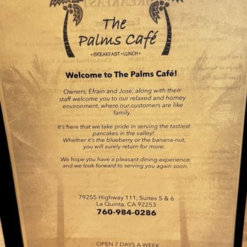 THE PALMS CAFE - Updated February 2025 - 309 Photos & 349 Reviews - 79255 Hwy 111, La Quinta ...