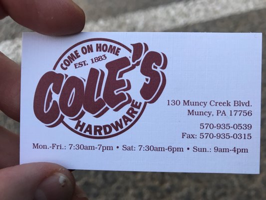 COLE’S HARDWARE - Updated December 2025 - 130 Muncy Creek Blvd, Muncy ...
