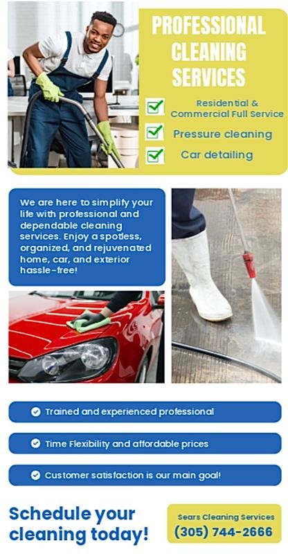 SEARS CLEANING SERVICES - Updated March 2025 - Request a Quote - P O ...