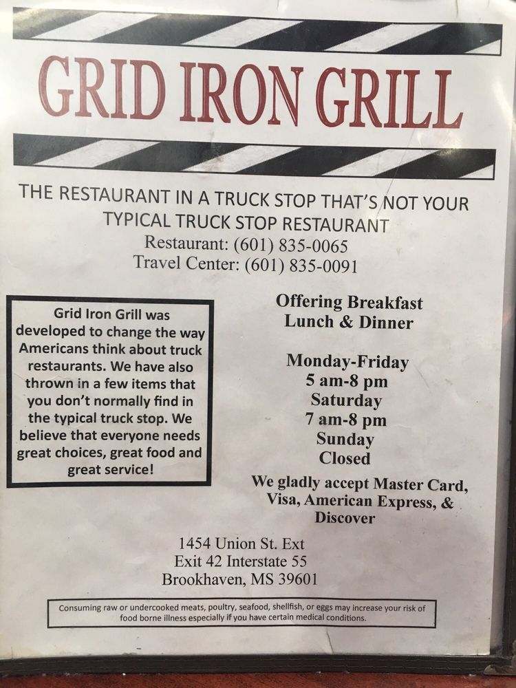 GRID IRON GRILL - 1454 Union Street Ext NE, Brookhaven, MS - Yelp