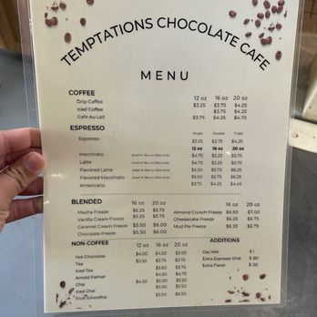 TEMPTATIONS CHOCOLATE CAFE - Updated November 2024 - 22 Photos & 21 ...