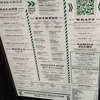 Flower child menu store