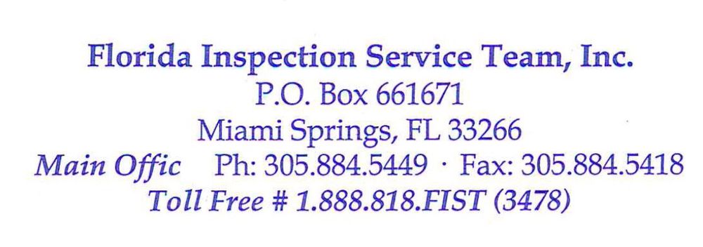 FLORIDA INSPECTION SERVICES TEAM - Updated July 2024 - Miami, Florida ...