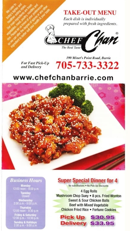 CHEF CHAN - Updated June 2024 - 190 Minets Point Road, Barrie, Ontario ...