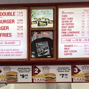 In n out menu prices store