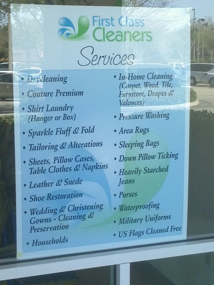 FIRST CLASS DRY CLEANERS - 22 Reviews - 10621 Narcoossee Rd, Orlando ...