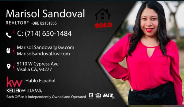 MARISOL SANDOVAL -KELLER WILLIAMS - Updated September 2025 - Contact ...