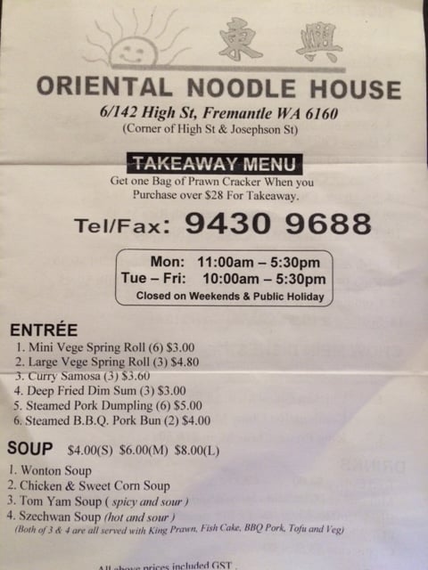 ORIENTAL NOODLE HOUSE - Updated October 2025 - 142 High St, Fremantle ...