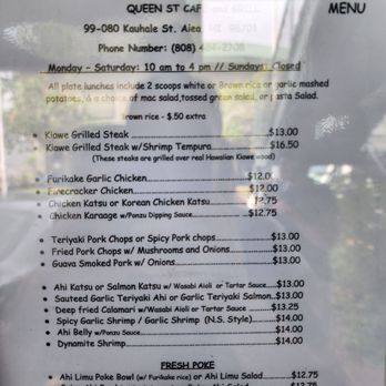 QUEEN ST CAFE & GRILL - 1881 Photos & 709 Reviews - 99-080 Kauhale St ...