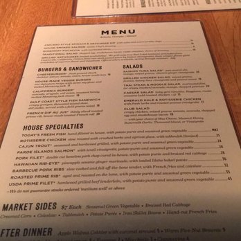 Houston's menu store
