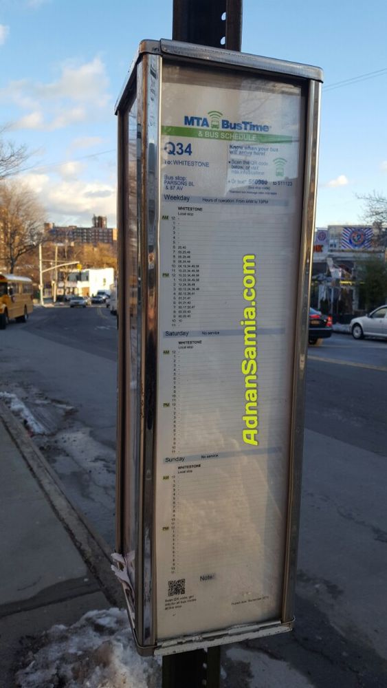 MTA BUS STOP Q25/Q34 - 87TH AVE & PARSONS BLVD - 87th Ave & Parsons ...