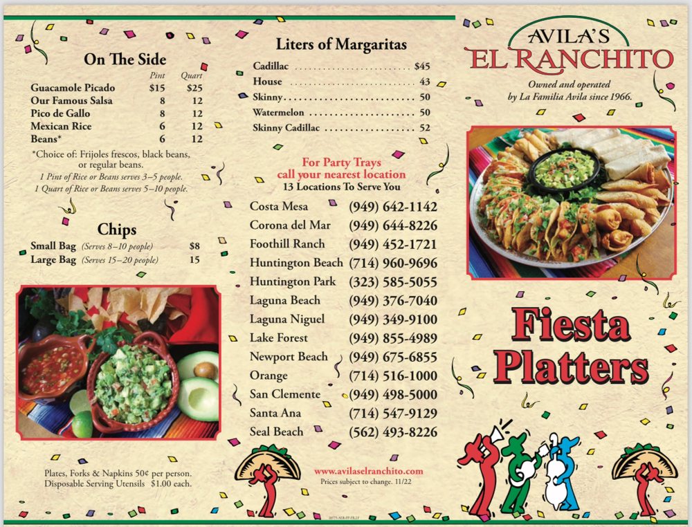 AVILA’S EL RANCHITO - Mexican Restaurant in Foothill Ranch, California ...