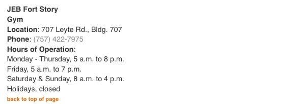 JEB FORT STORY GYM - Updated December 2025 - 707 Leyte St, Fort Story ...