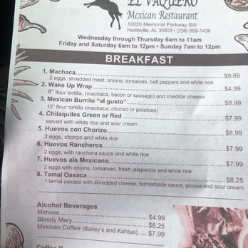 EL VAQUERO MEXICAN RESTAURANT Updated February 2025 102 Photos 91 Reviews 10020 Memorial Pkwy SW Huntsville Alabama Mexican Restaurant Reviews Phone Number Menu Yelp