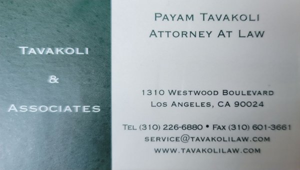 LAW OFFICES OF TAVAKOLI & ASSOCIATES - Updated September 2025 - 30 ...