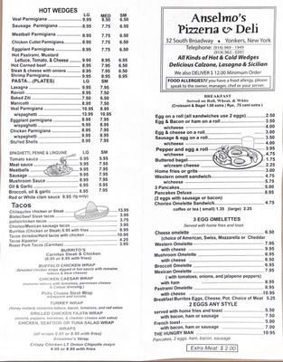 ANSELMO’S PIZZERIA & DELI - Updated November 2025 - 32 S Broadway ...