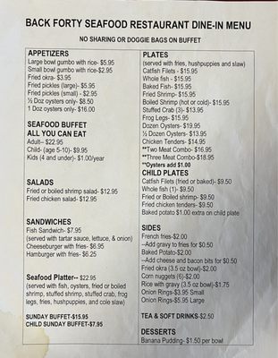 BACK FORTY SEAFOOD RESTAURANT - Updated September 2025 - 10 Reviews ...