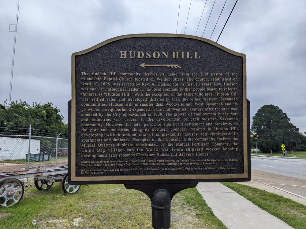 HUDSON HILL HISTORICAL MARKER - Hudson St & W Bay St, Savannah, Georgia ...