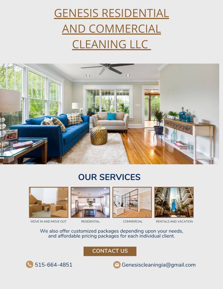 GENESIS RESIDENTIAL AND COMMERCIAL CLEANING - Updated August 2024 - Des ...