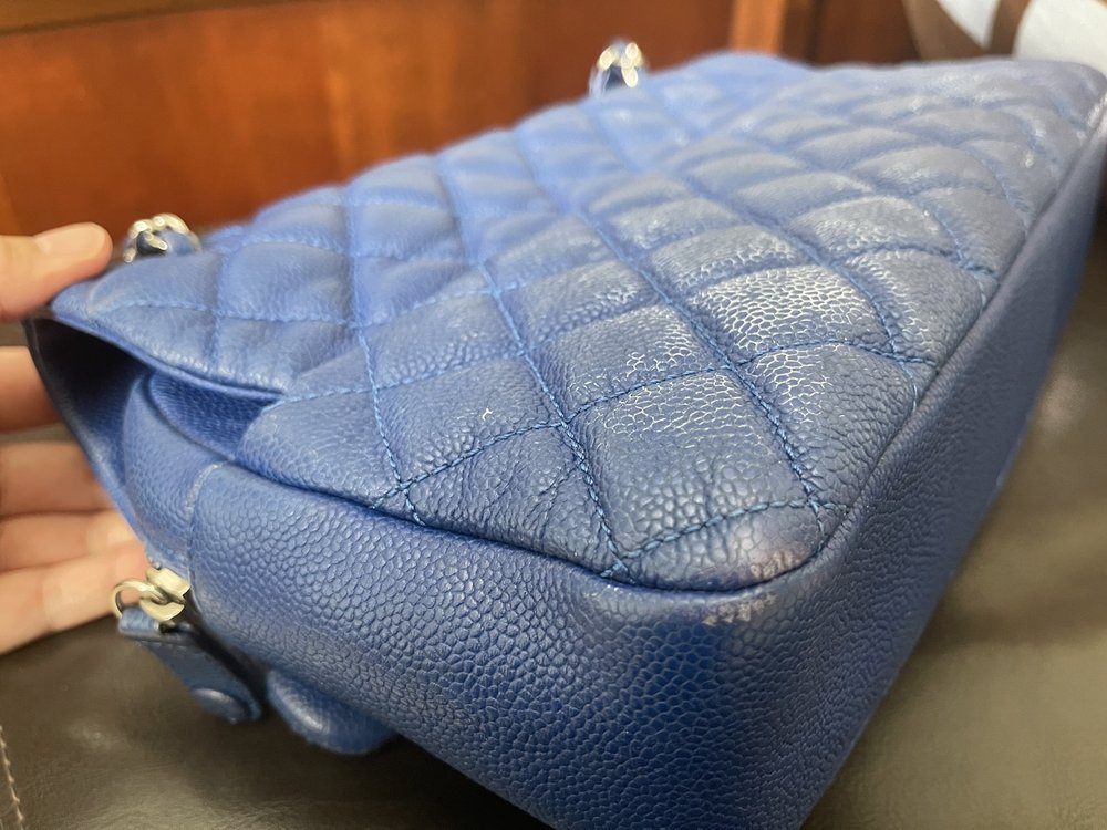 Scuffed and discolored corners. Dry leather. - Yelp