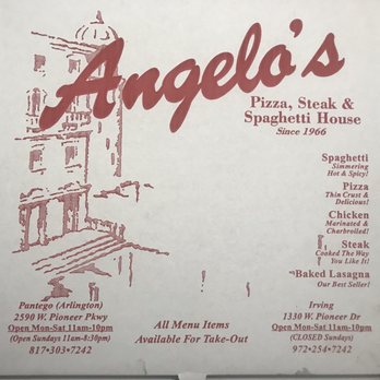 ANGELO’S SPAGHETTI & PIZZA HOUSE - IRVING - Updated August 2024 - 113 ...