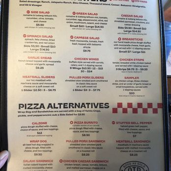 Old town pizza menu store